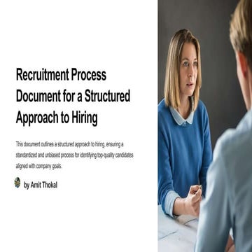 Recruitment Process Document for a Structured Approach to Hiring | PPT