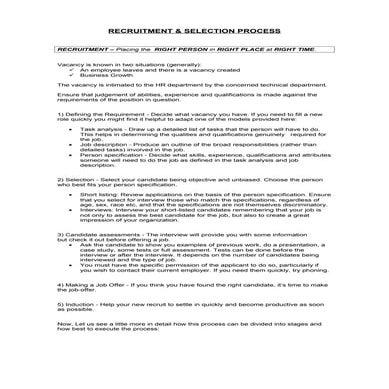 Recruitment %26 selection process | PDF