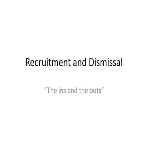Recruitment and dismissal | PPTX