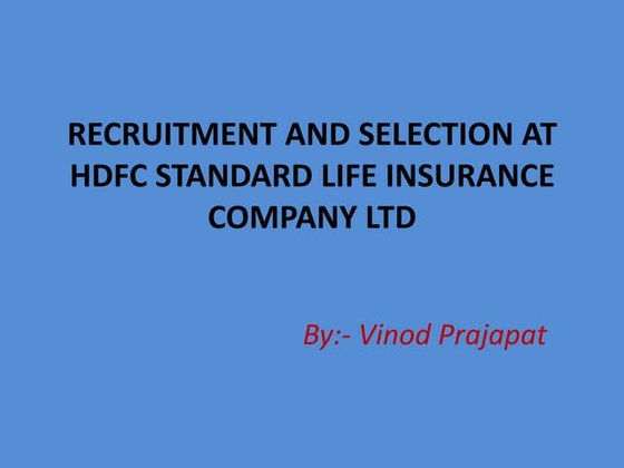 HDFC Bank recruitment process | PDF