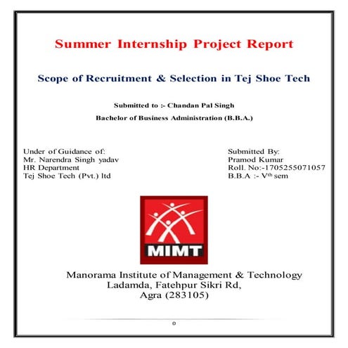 Recruitment and selection in shoe industry | DOCX