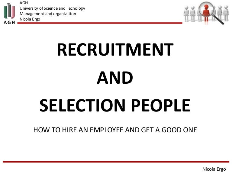 Recruitment and selection people