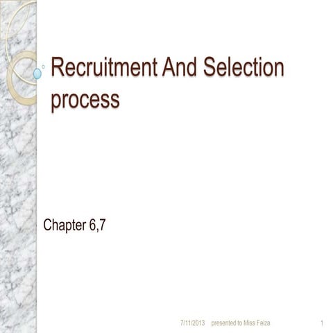 Recruitment and selection process | PPTX