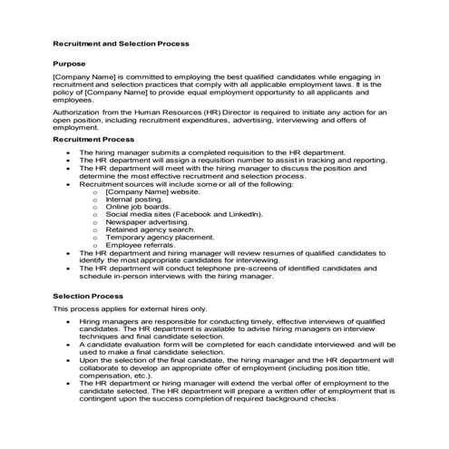 Recruitment and selection process | PDF