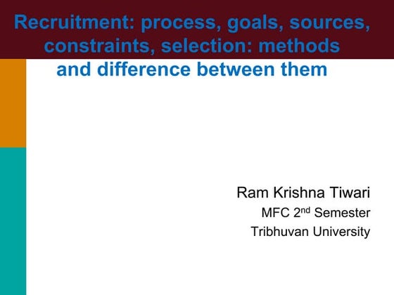 Difference between Recruitment and Selection..pptx
