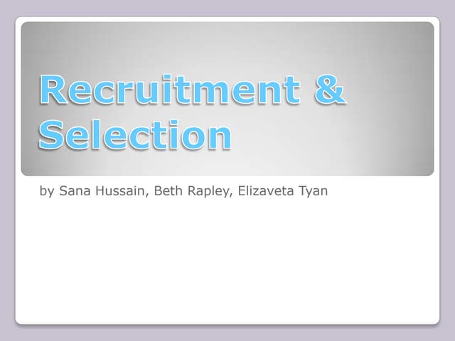 Recruitment & Selection process in Tesco | PPTX