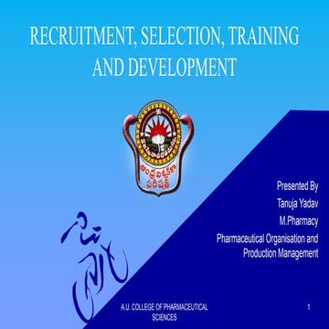 Recruitment selection training and development | PPTX