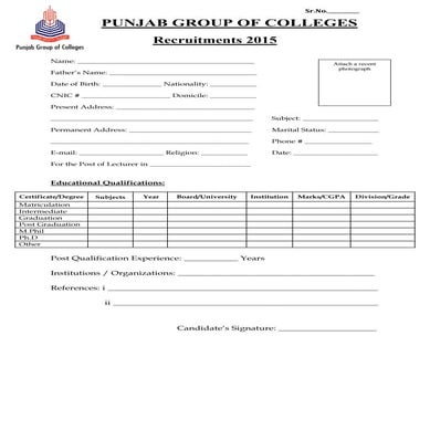 Recruitments form | PDF