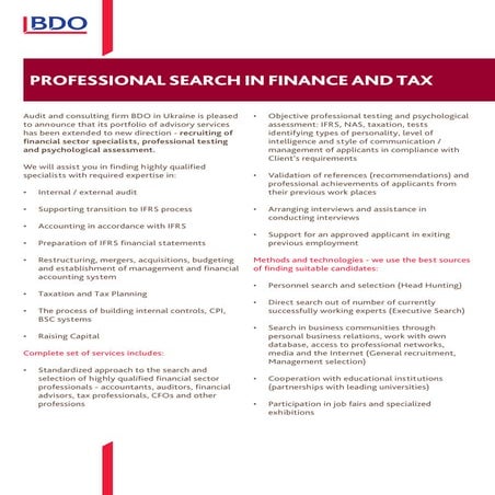BDO General Audit of Financial Statements | PDF