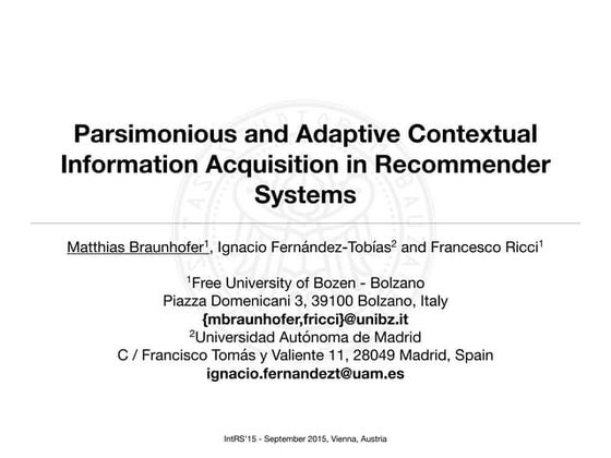 Context Aware Recommender System Based On Boolean Matrix Factorisation Ppt