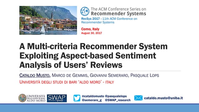 A Multi Criteria Recommender System Exploiting Aspect Based Sentiment Analysis Of Users Reviews