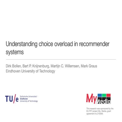 Understanding choice overload in recommender systems | PDF