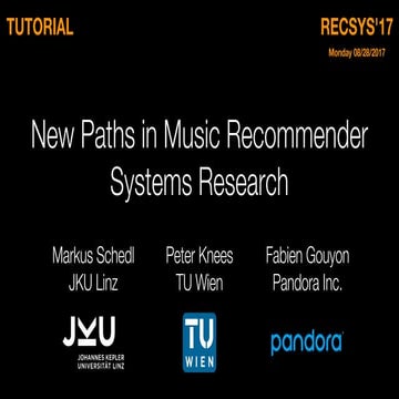Music-Recommendation-Tutorial-2017 | PDF