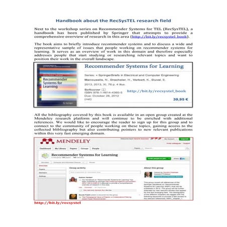 Lecture book Recommender Systems for Learning | PDF