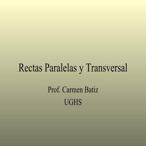 Hojas De Trabajo De Rectas Paralelas Y Transversales GUIA DE