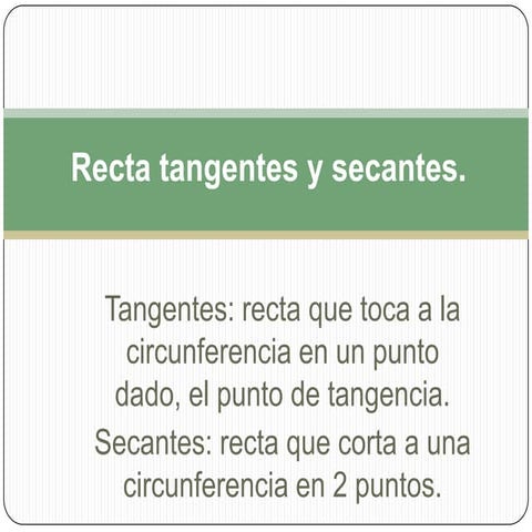 Recta tangentes y secantes | PPTX