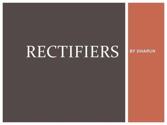 Half wave Rectifier & Full wave Rectifier with their descriptions ...