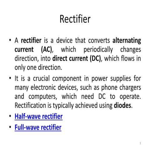 Rectifier class 12th physics investigatory project | PDF