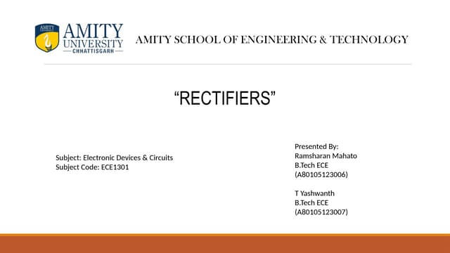 Rectifier class 12th physics investigatory project | PDF