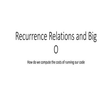 Recurrence Relationships Pptx Programming Languages Computing