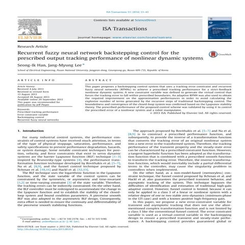 Recurrent Fuzzy Neural Network Backstepping Control For The Prescribed Output Tracking