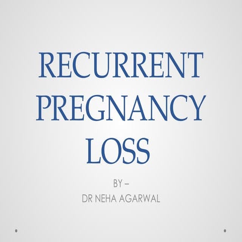 RECURRENT PREGNANCY LOSS BY DR. NEHA AGARWAL | PPT