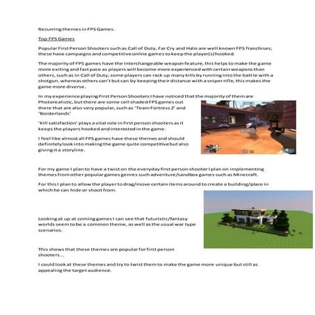Recurring themes in fps games 060313 | PDF
