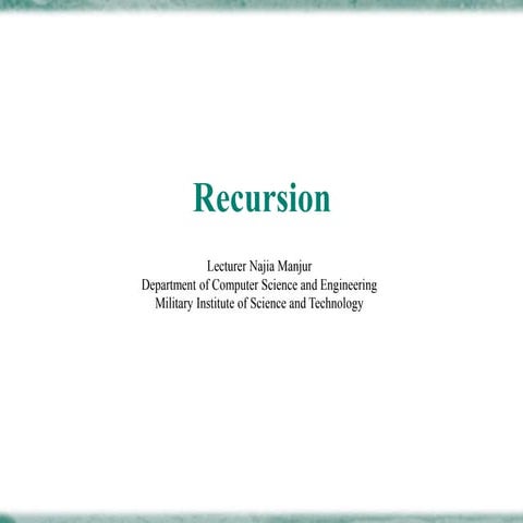 Recursion Pptx Programming Languages Computing 4259
