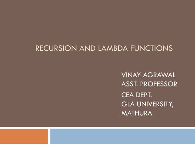 Recursion And Lambda Functions In Pythonppt 2353