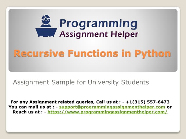 Recursive Functions In Python Assignment Sample For University 9820