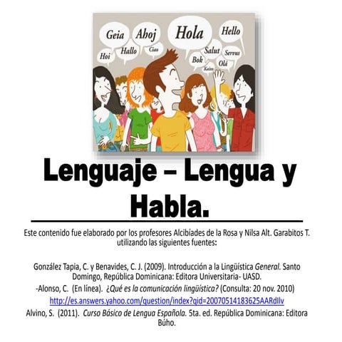 Recurso 3.el lenguaje,lengua y habla | PPTX