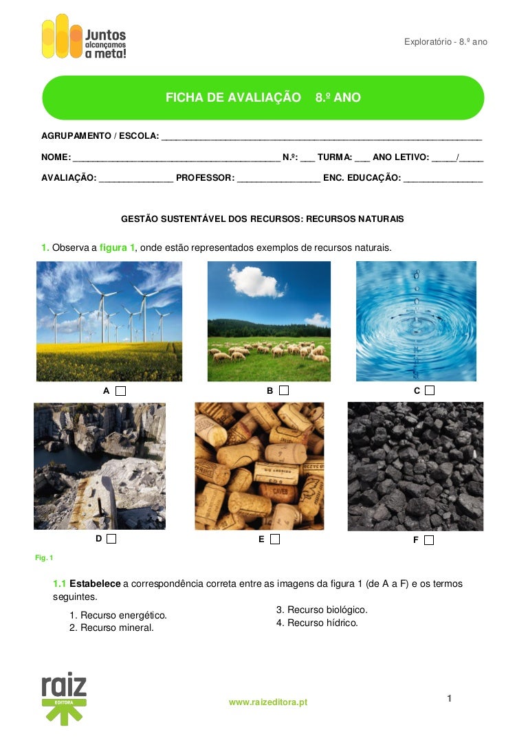 Planilhas De Recursos Naturais Para Criancas