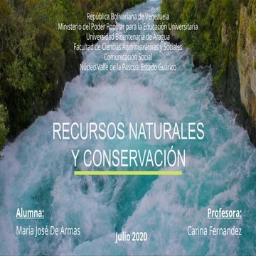 RECURSOS NATURALES Y SU CONSERVACION | PPTX