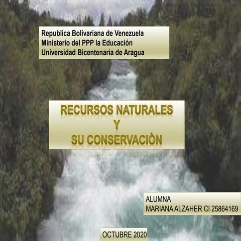 Recursos naturales y su conservacion | PPTX