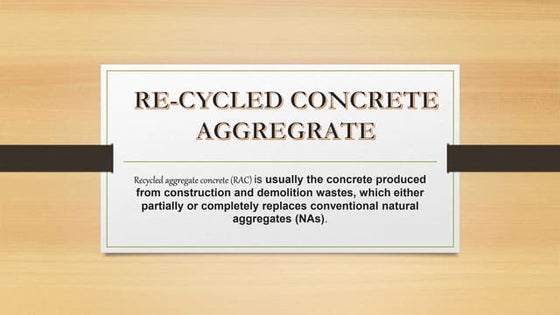 recycled aggregate concrete | PPT