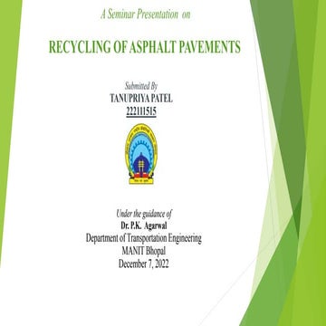 RECYCLING OF ASPHALT PAVEMENTS | PPTX