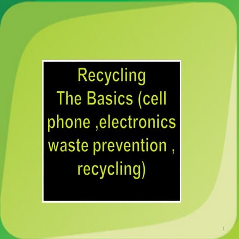 Recycling basics 5 | PPT | Environmental Services Industry | Industries