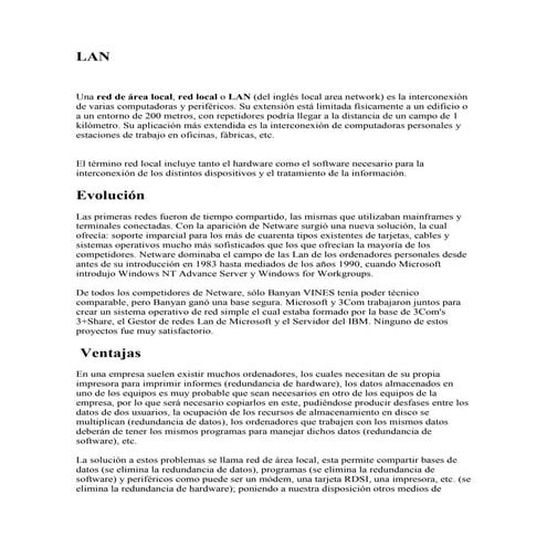 Caracteristicas De Una Red De Area Local ( | PPTX
