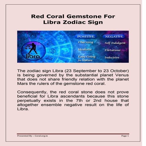 Red coral gemstone for libra zodiac sign | PDF