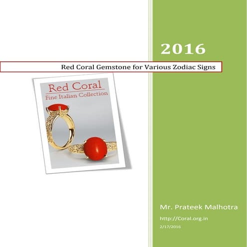 Red coral gemstone for various zodiac signs | PDF