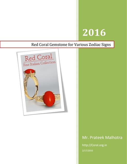 Red coral gemstone for luck | PPT