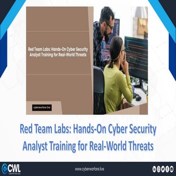 Red Team Labs: Hands-On Cyber Security Analyst Training for Real-World ...