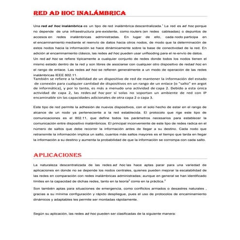 Redes ad hoc | PPTX