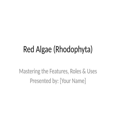 RED ALGAE - Sky Lawa-an | PPTX