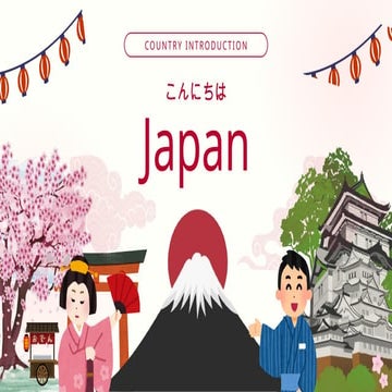 Red and White Illustrative Japan Country Introduction Education ...