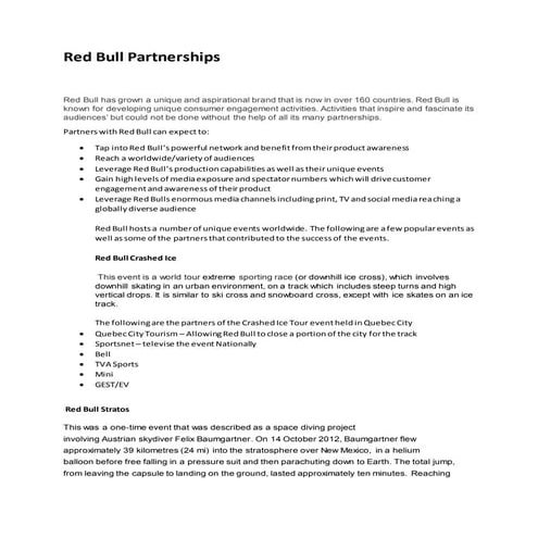 Red bull partnerships | PDF