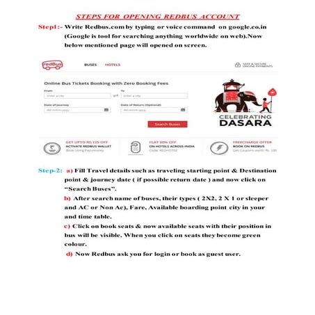 Redbus acc. in easy steps | DOCX