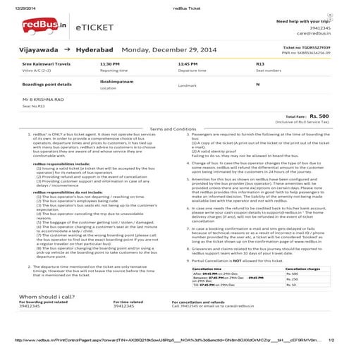 Red bus ticket | PDF