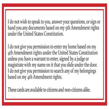 Red Card/Constitutional Rights Card for Immigrants (Spanish) | PDF