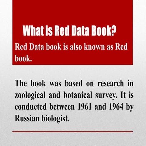 Red data book by tayyaba shakeel | PPTX